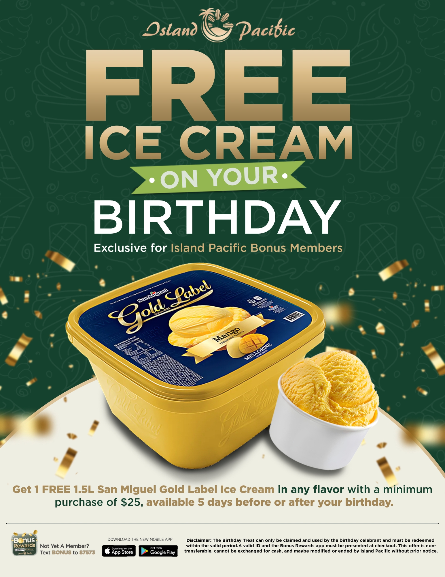 Bonus Rewards Birthday Promo | Island Pacific